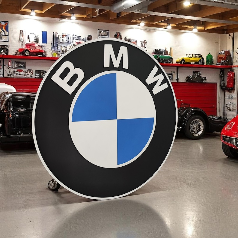 BMW Wood Logo Sign: Vintage Car Emblem, Garage Decor - Etsy