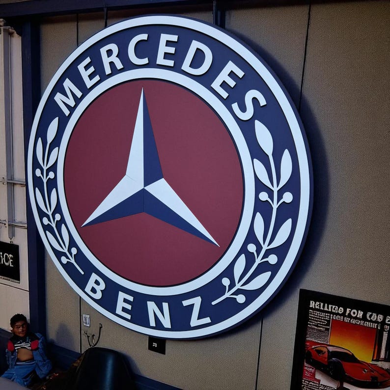 Handmade Mercedes-benz Wood Logo Sign: German Car Wall Art - Etsy