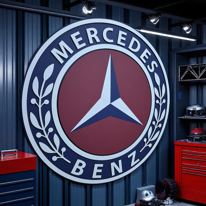 Handmade Mercedes-benz Wood Logo Sign: German Car Wall Art - Etsy