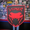 Viper SRT-10 Text and Fangs Logo Combo Garage Sign 6 Feet Long Brushed ...