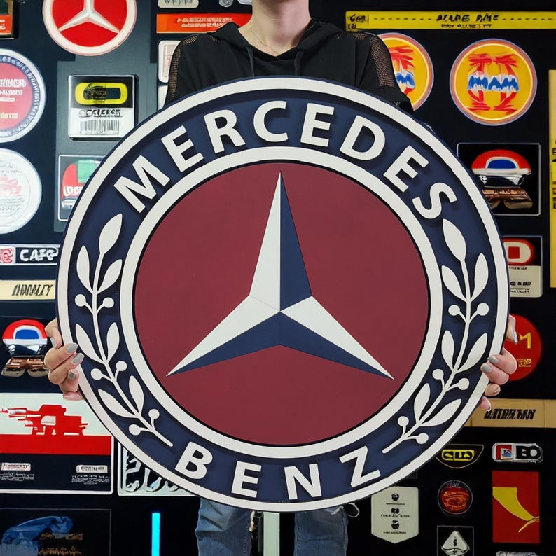 Handmade Mercedes-benz Wood Logo Sign: German Car Wall Art - Etsy