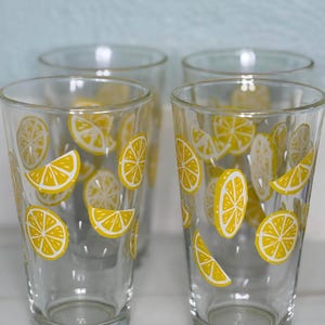 Vintage Libbey Lemon Glasses, Lemonade/tea Glass, Summertime Kitchen - Etsy