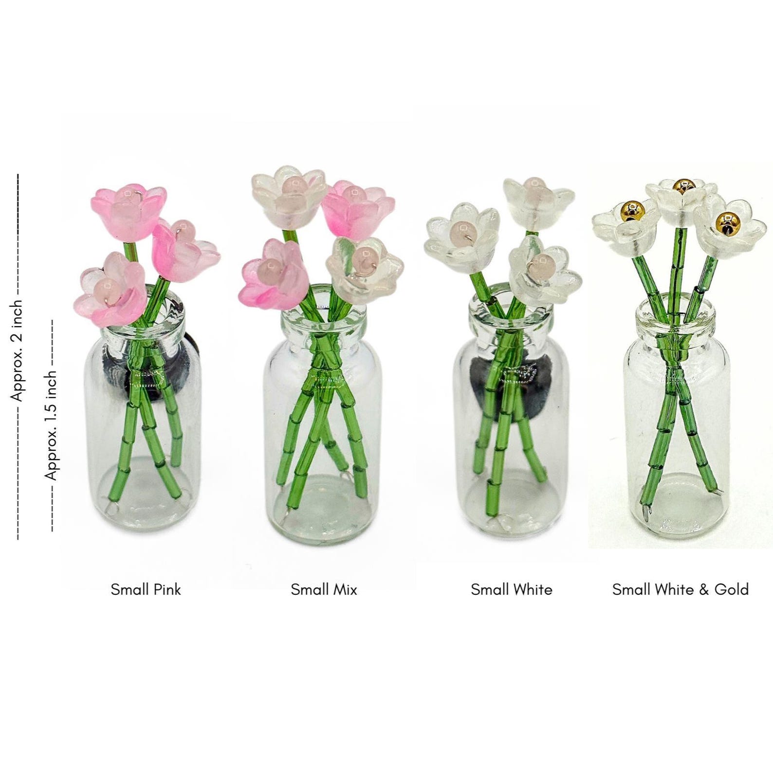 Mini Beaded Flower Bouquet: Handmade Glass Seed Bead Decor - Etsy