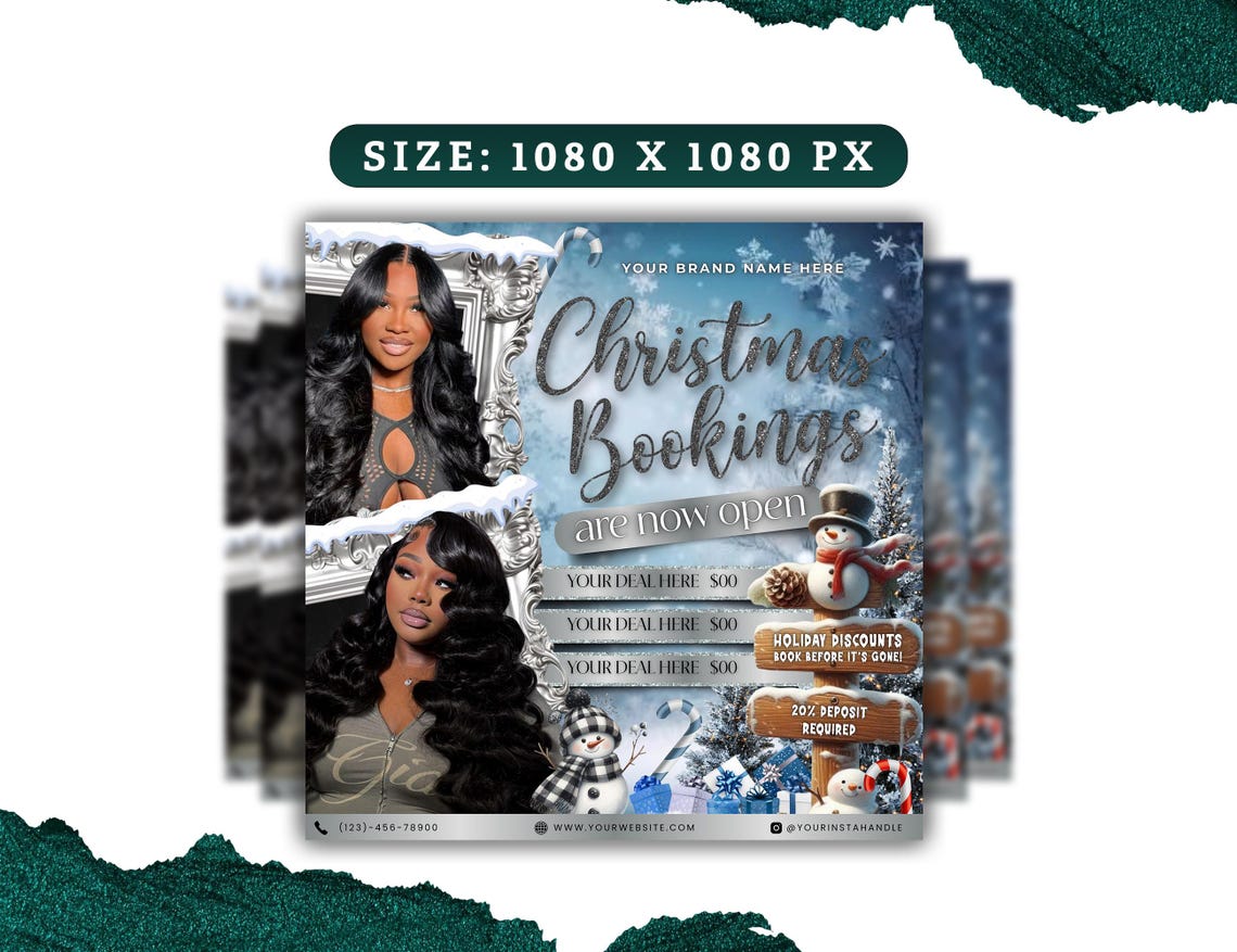 December Bookings Flyer, Christmas Appointments Flyer, Holiday Books ...