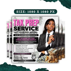 Tax Prep Service Flyer Template, Tax Season Flyer, Accountants Flyer ...