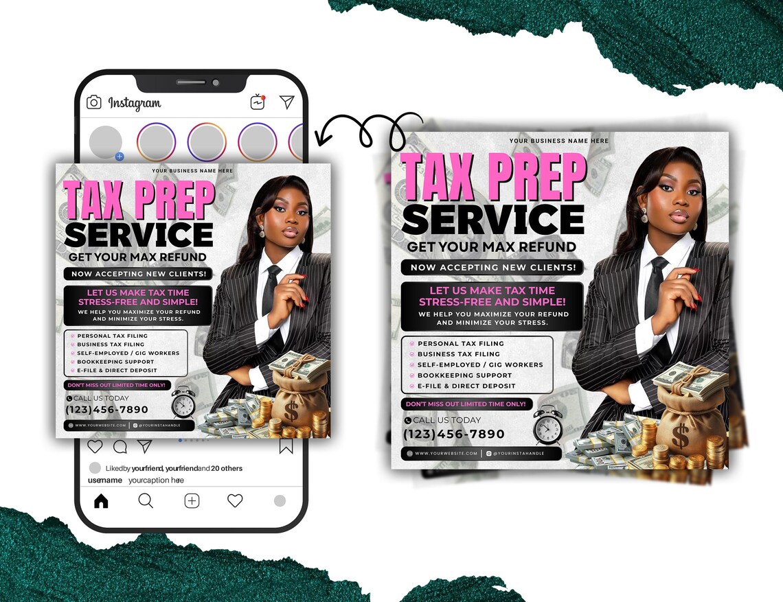 Tax Prep Service Flyer Template, Tax Season Flyer, Accountants Flyer ...