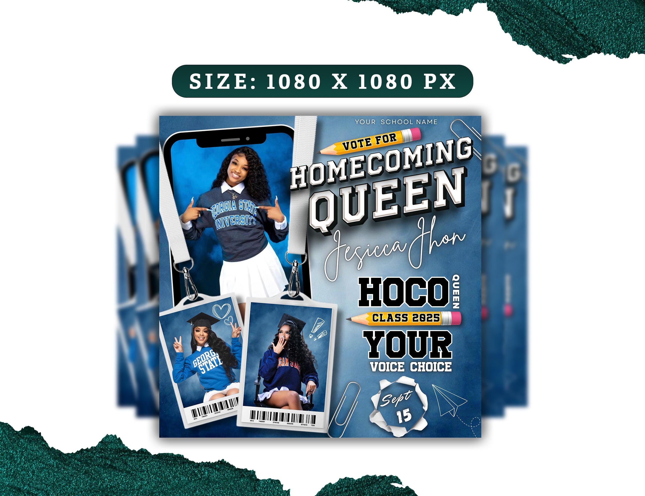 Homecoming Queen Flyer, High School Campaign Flyer, Homecoming King ...