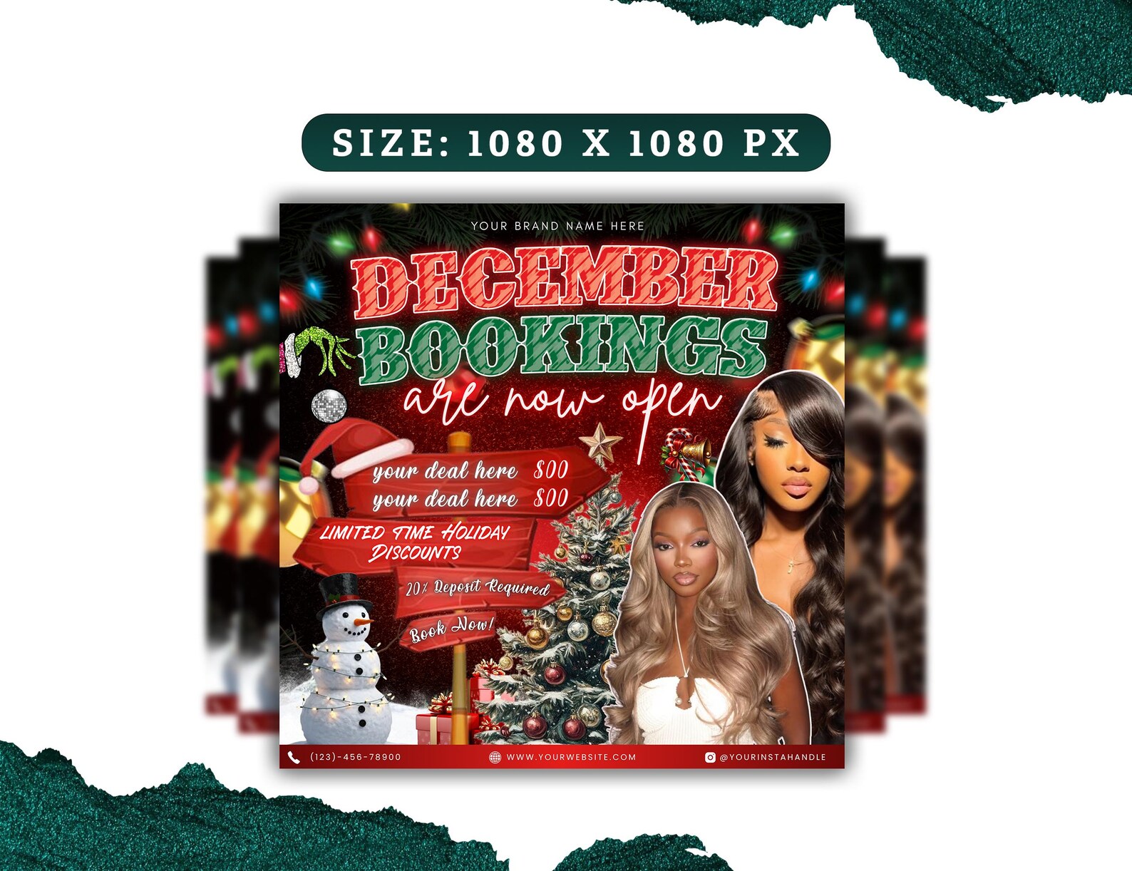December Bookings Flyer, Christmas Appointments Flyer, Holiday Books ...