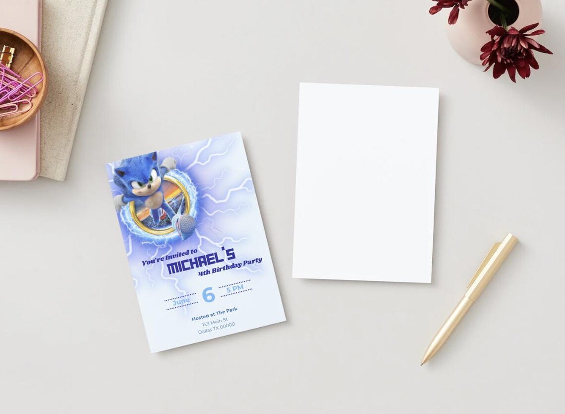 Sonic the Hedgehog Birthday Card - Etsy