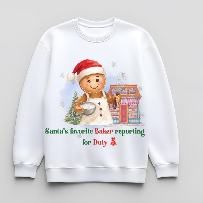 Santa’s Favourite Baker PNG | Christmas Baking Shirt Design | Holiday ...