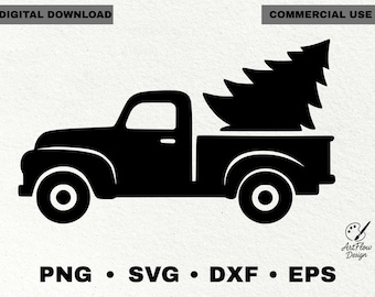 Christmas Truck With Tree (svg, Png, Eps, Dxf) (digital Download) - Etsy