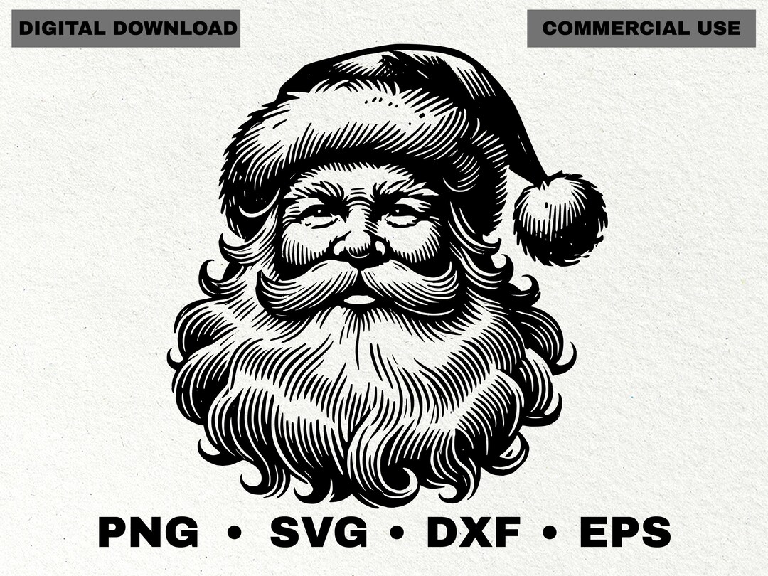 Retro Santa Face SVG: Christmas Laser Cut File (digital Download) - Etsy