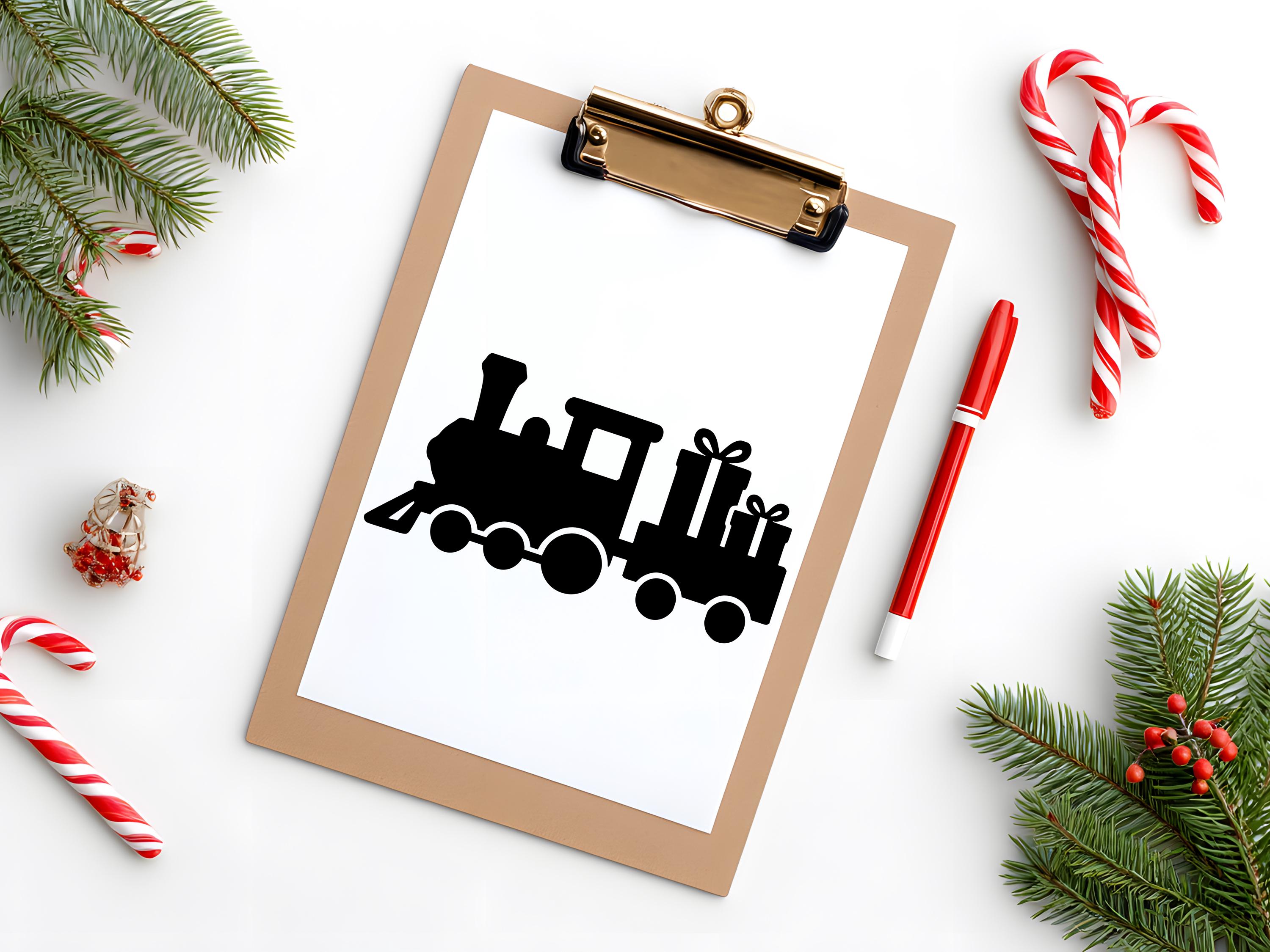 Christmas Train Silhouette Cutout Template (svg, Png, Dxf, Eps) - Etsy