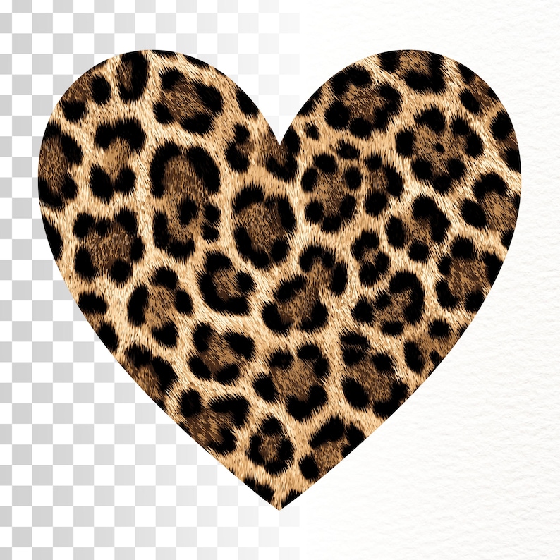 4 PNG Leopard Heart Clipart Set • Animal Print Hearts • Valentine ...