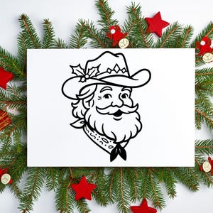 Cowboy Santa Claus Clipart, Retro Christmas SVG, PNG, EPS, Dxf (digital ...