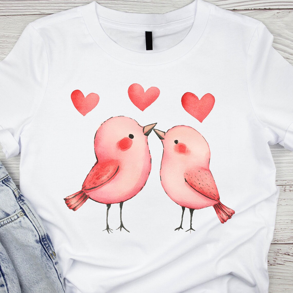 12 PNG Valentine Birds Clipart • Whimsical Love Birds • Pink Romantic ...