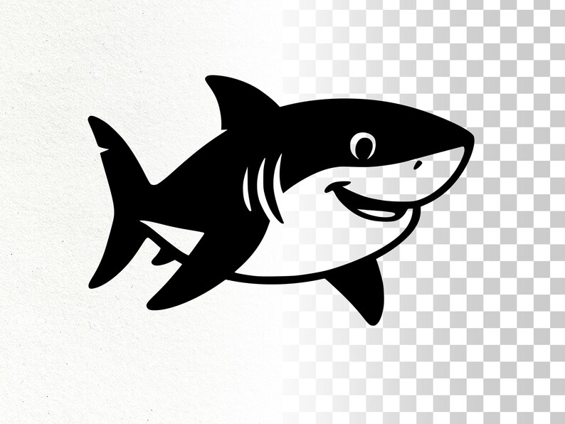 Tiburón sonriente SVG, archivo de corte de animal marino (descarga ...