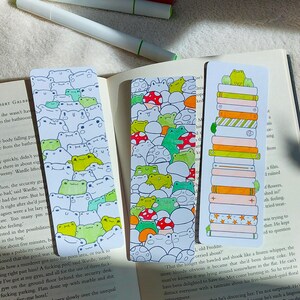 Reading Challenge Bookmark: 60 Books Tracker With Frogs & Mushrooms - Etsy