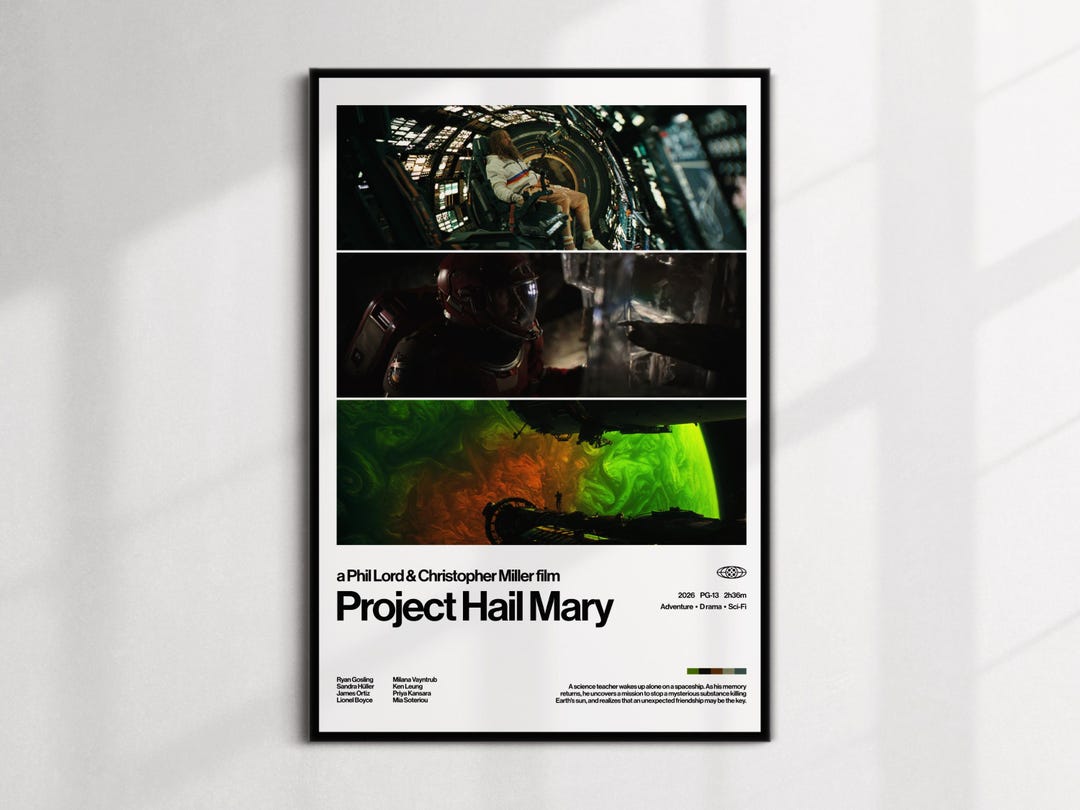 Project Hail Mary Movie Poster | Modern Wall Art, Sci-fi Adventure Film ...
