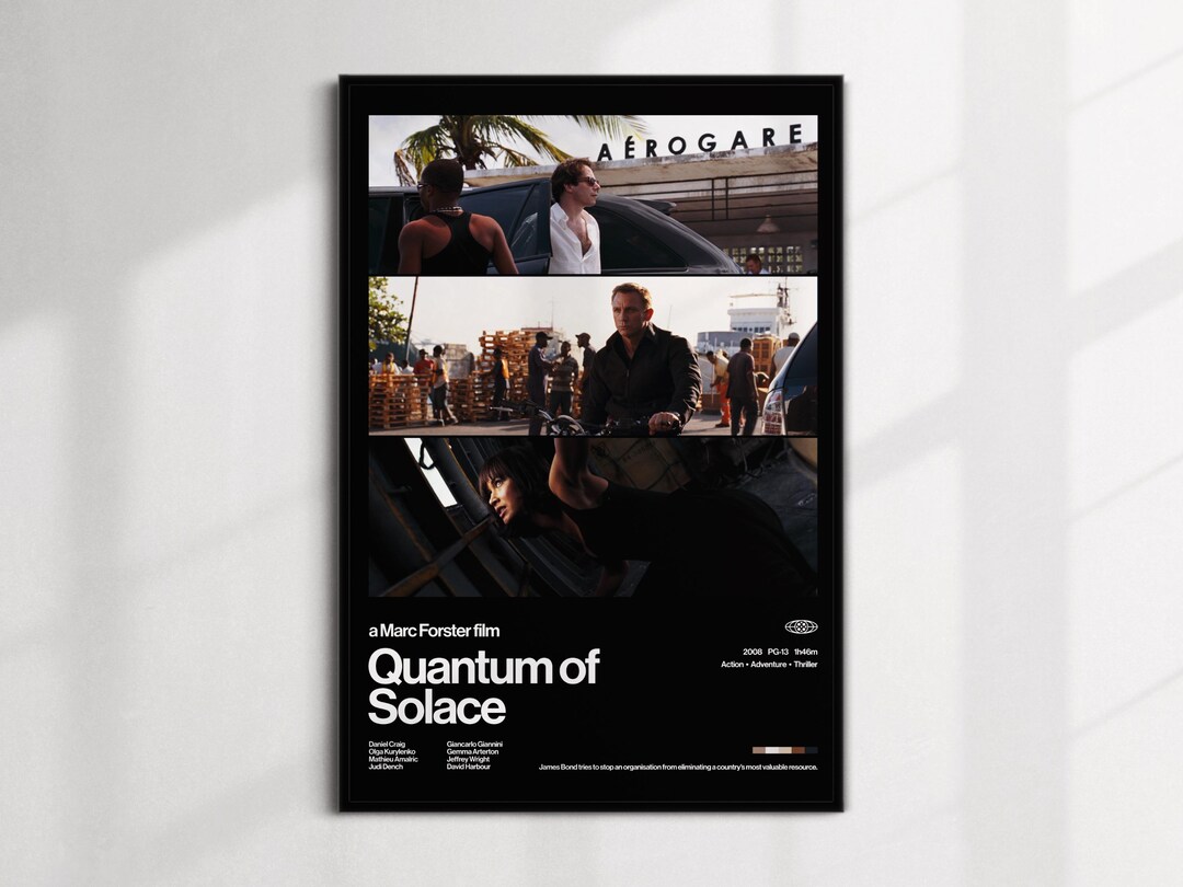 Quantum of Solace Movie Poster | Modern Wall Art, James Bond 007 Film ...