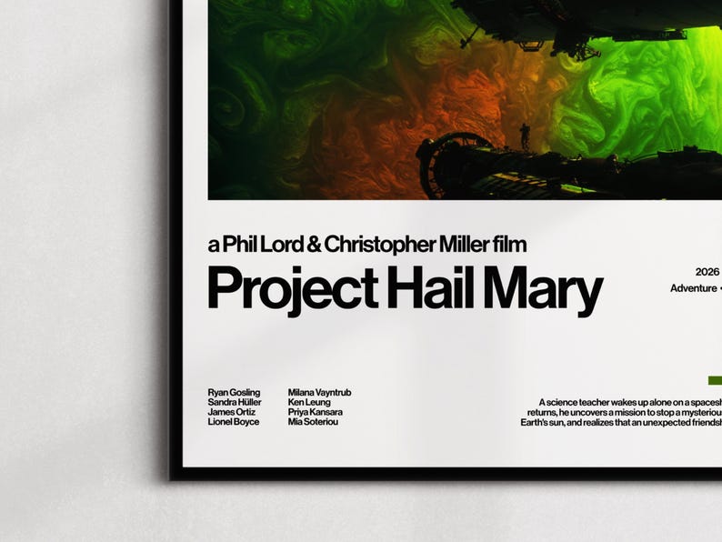 Project Hail Mary Movie Poster | Modern Wall Art, Sci-fi Adventure Film ...