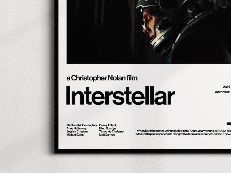 Interstellar Movie Poster | Modern Wall Art, Christopher Nolan Sci-fi ...