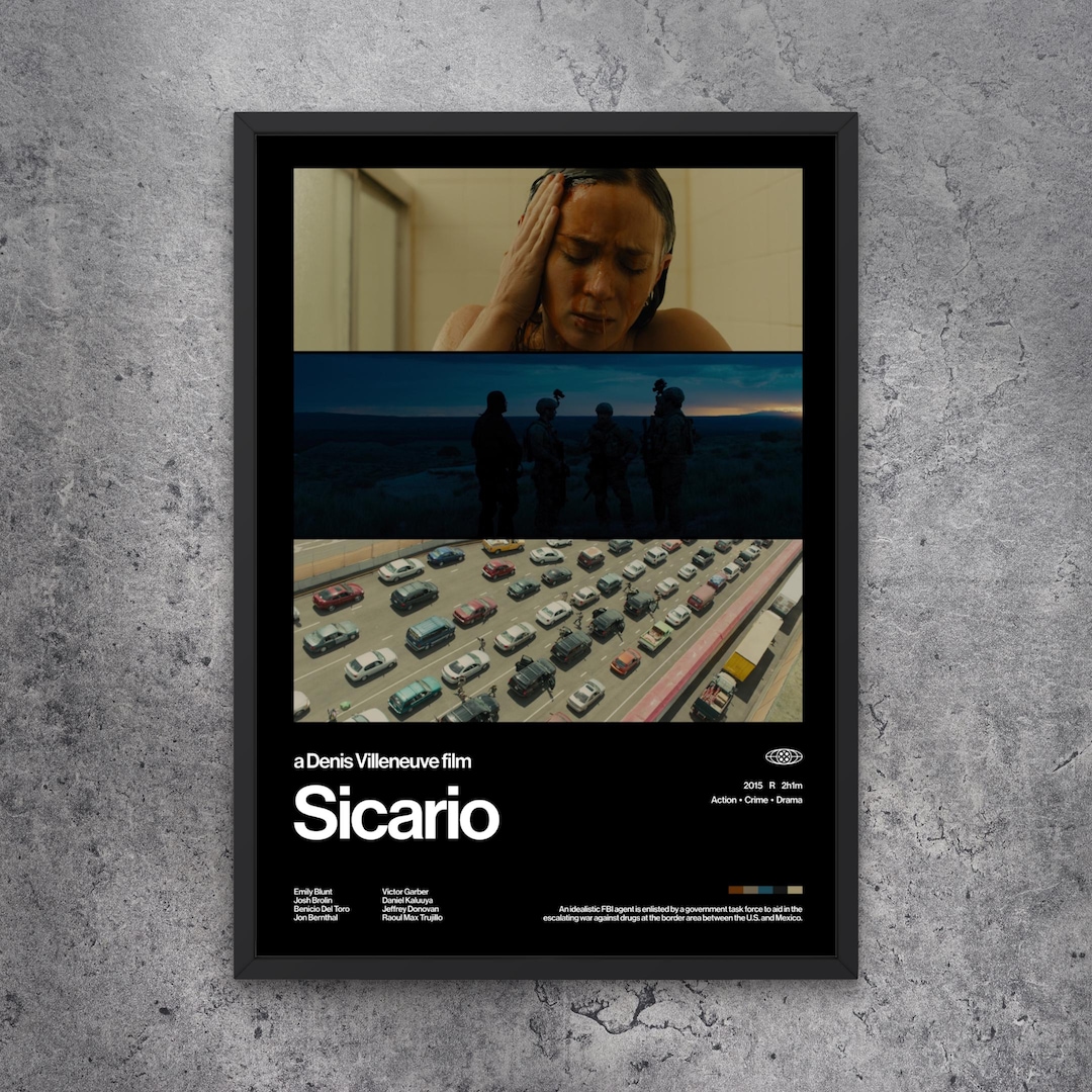 Sicario Poster – Modern Movie Poster Minimalist Wall Art Action Crime ...