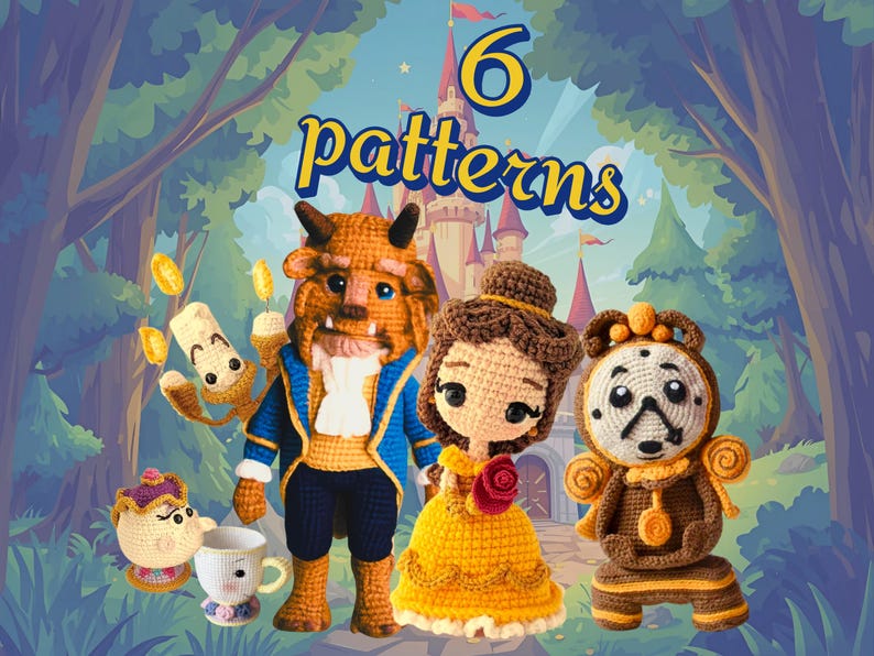 Beauty and the Beast Crochet Pattern Bundle – Amigurumi Disney ...