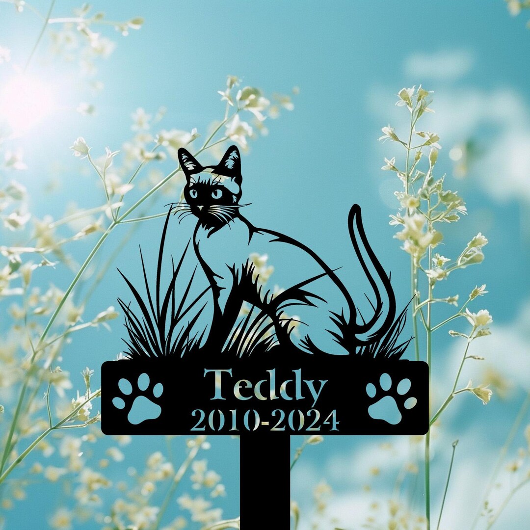 Custom Siamese Cat Metal Sign, Personalized Curious Siamese Cat ...