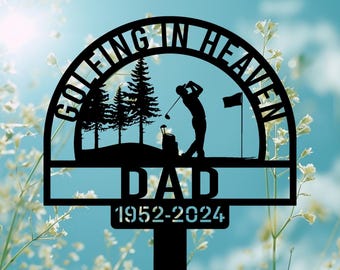 Personalized Golf Memorial Stake, Golfer Loss, Golfer Name Metal Stake ...