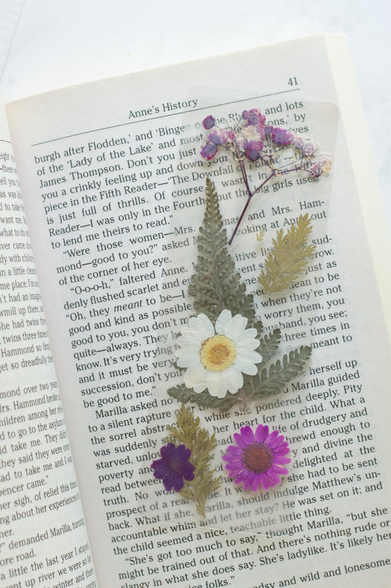 Purple Handmade Pressed Flower Bookmark | Real Flowers, Laminated ...
