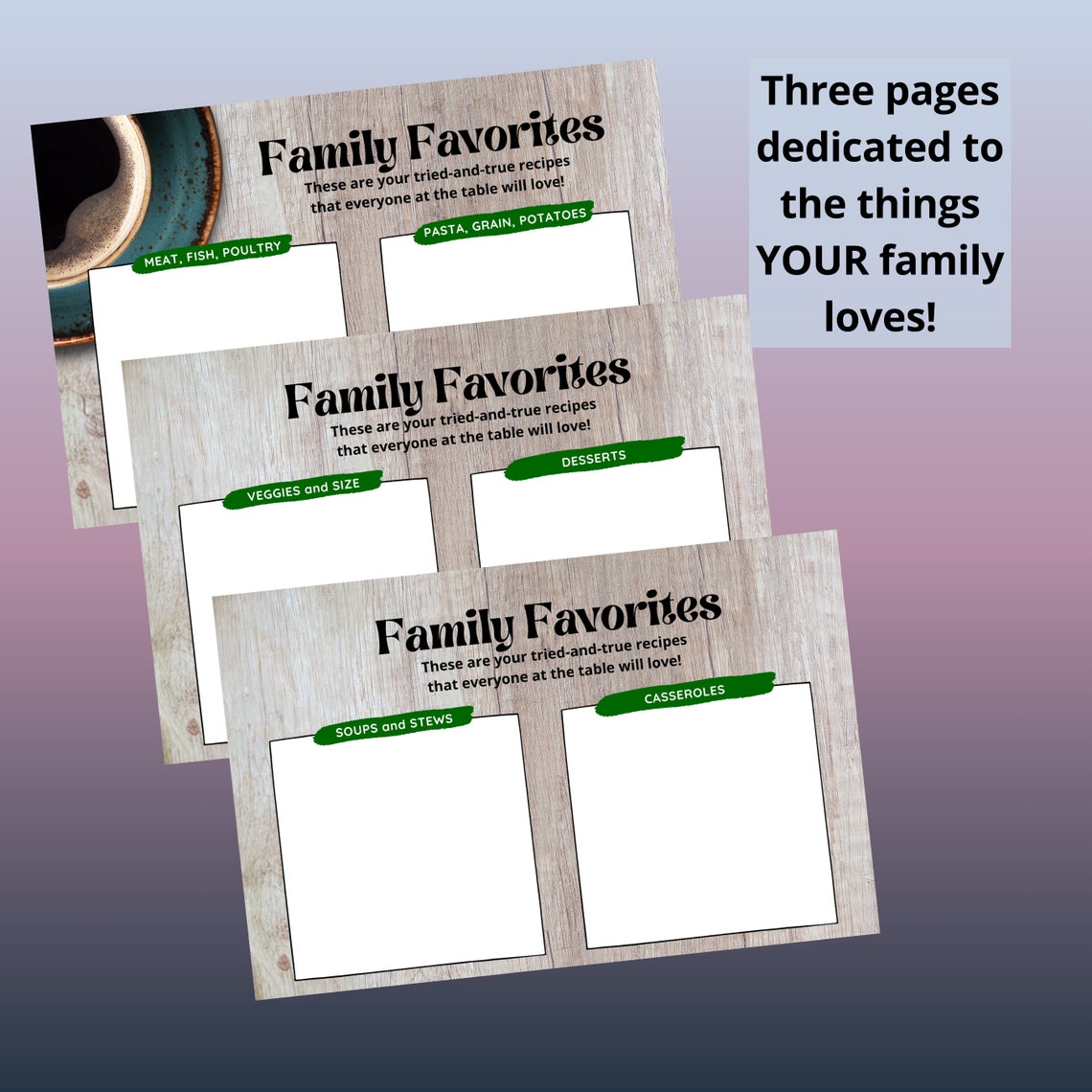 Family Menu Planner Menu Planning Family Dinner Notebook With Shopping ...