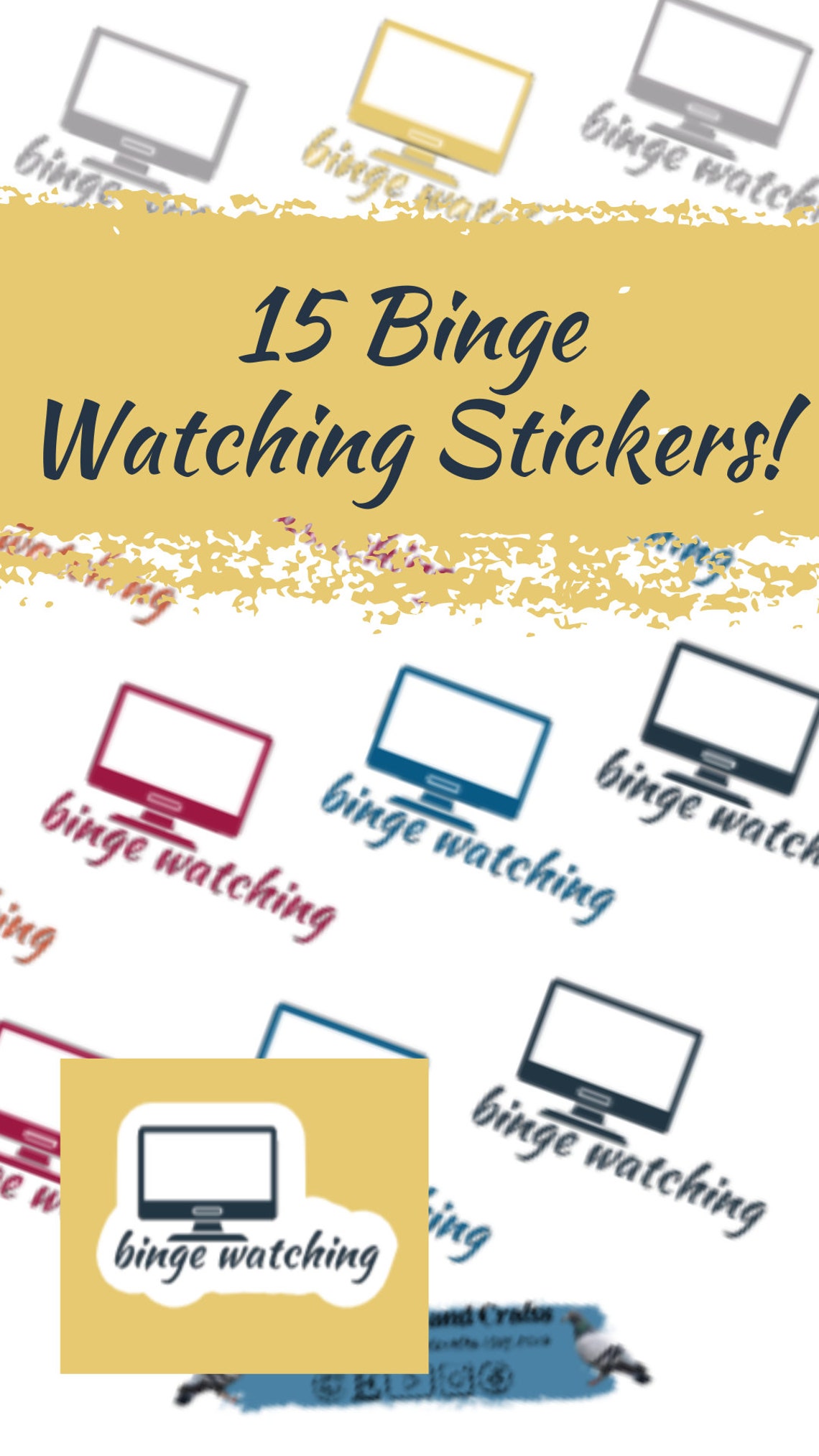 Binge Watching Tracker Icon Stickers Functional Planner Sticker Sheets ...