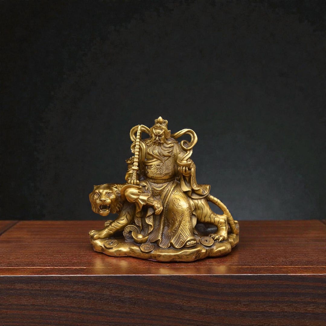 Copper Zhao Gongming Wealth God Pendant, Taoist Amulet - Etsy