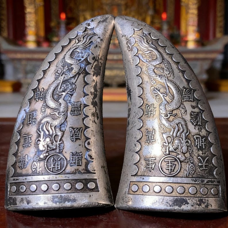 Custom Consecrated Vintage White Copper Taoist Divination Utensil | I ...