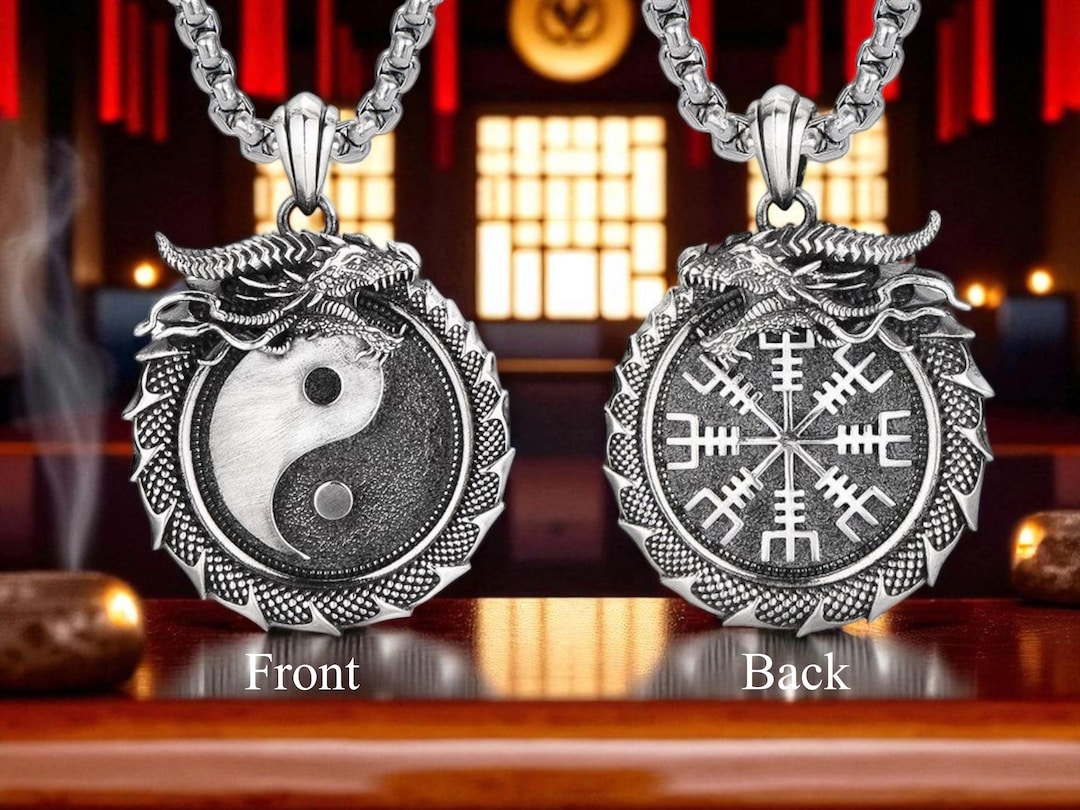 Dragon Yin Yang Bagua Necklace: Taoist Protection Amulet-customizable ...