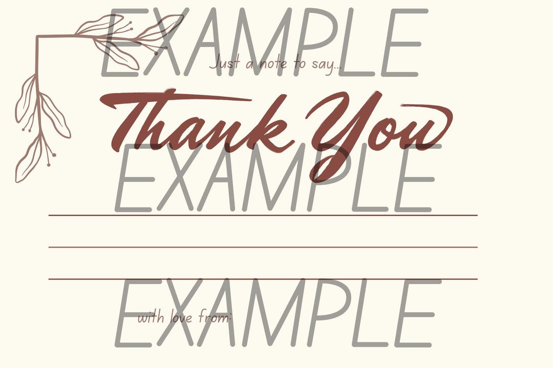 Beige Thank You Card Template Printable | Minimalist Thank You Note ...