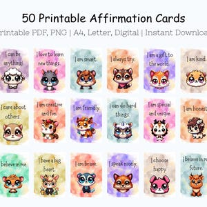 Printable Kids Affirmation Cards – Positive, Uplifting Digital Download ...