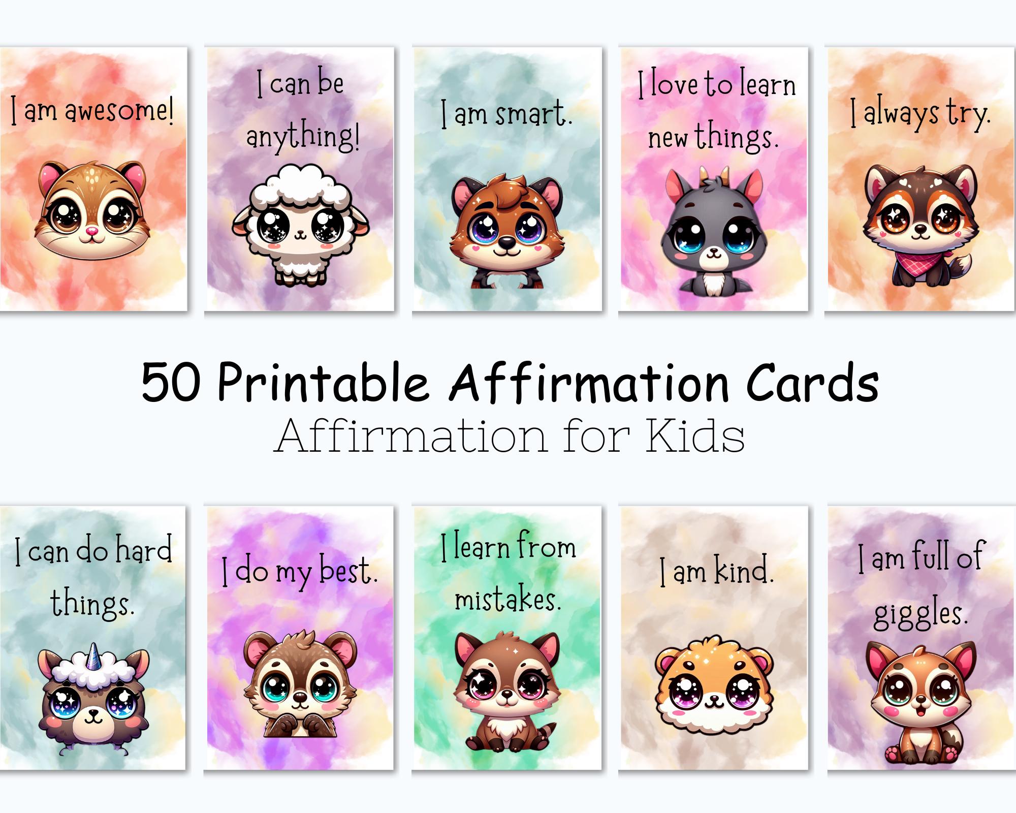 Printable Kids Affirmation Cards – Positive, Uplifting Digital Download ...