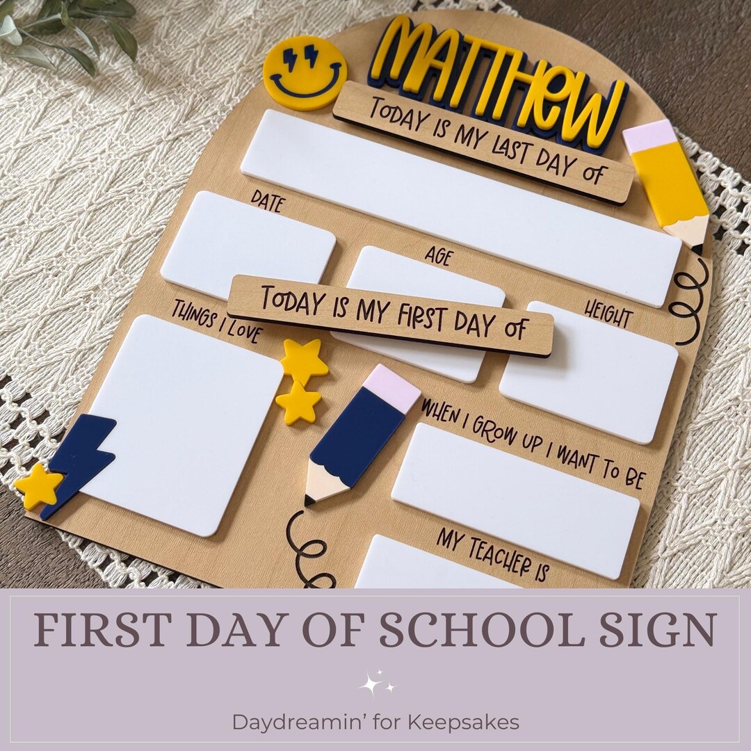 School Milestone Sign Personalized Board Reusable Prop Kindergarten ...