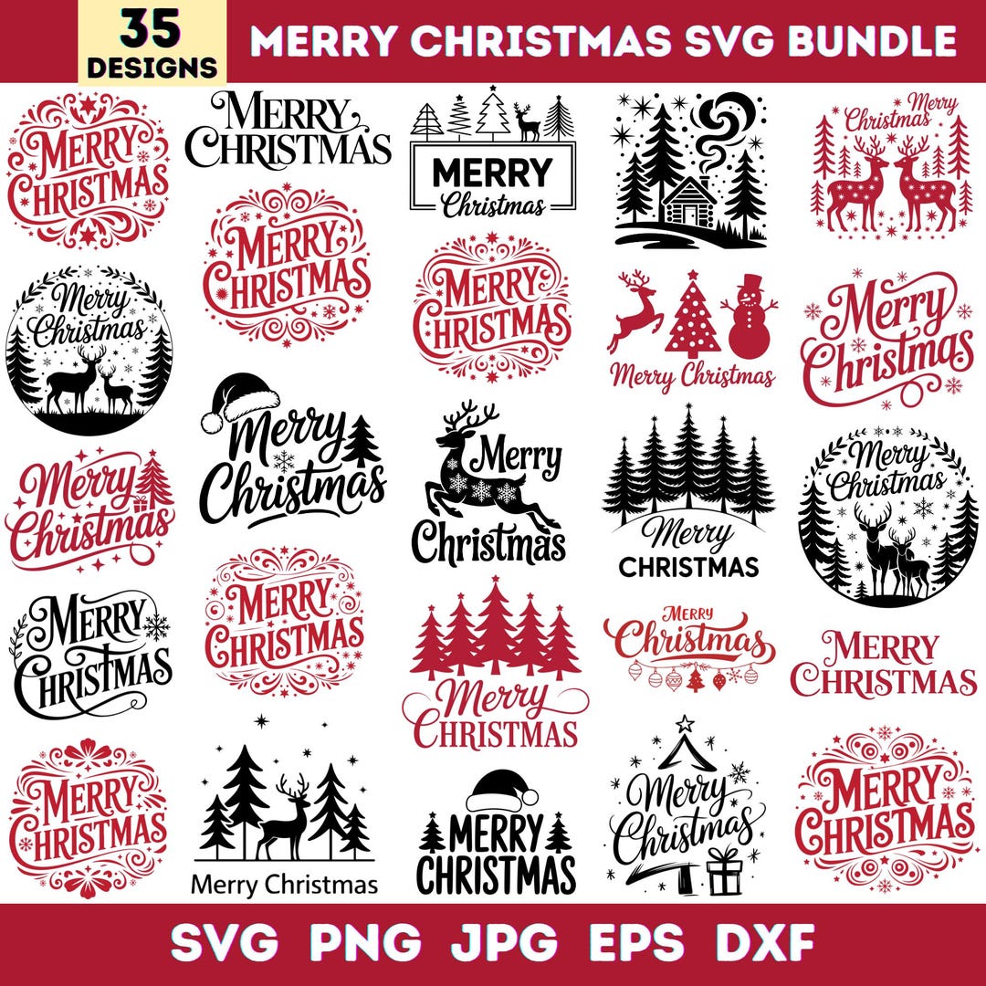 Merry Christmas Text SVG Bundle, Merry Christmas Svg,christmas Quotes ...