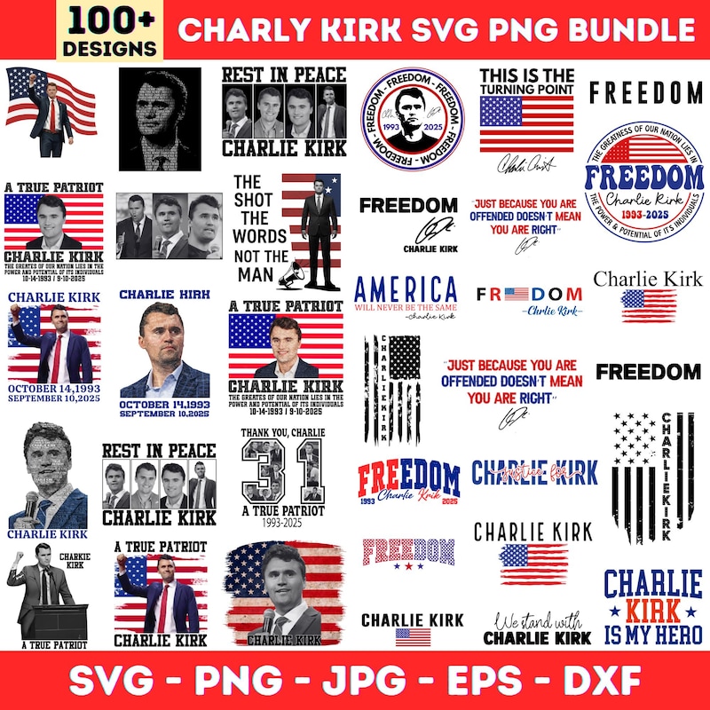Charlie Kirk Svg - Etsy