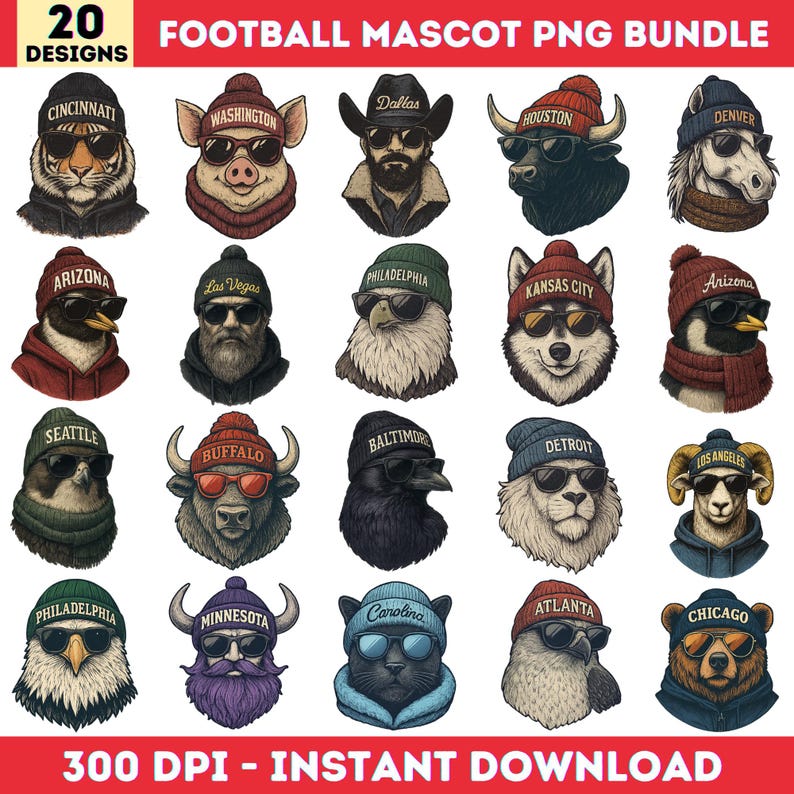 Retro Mascot Football Png Bundle, Football Png, Game Day Png,football ...