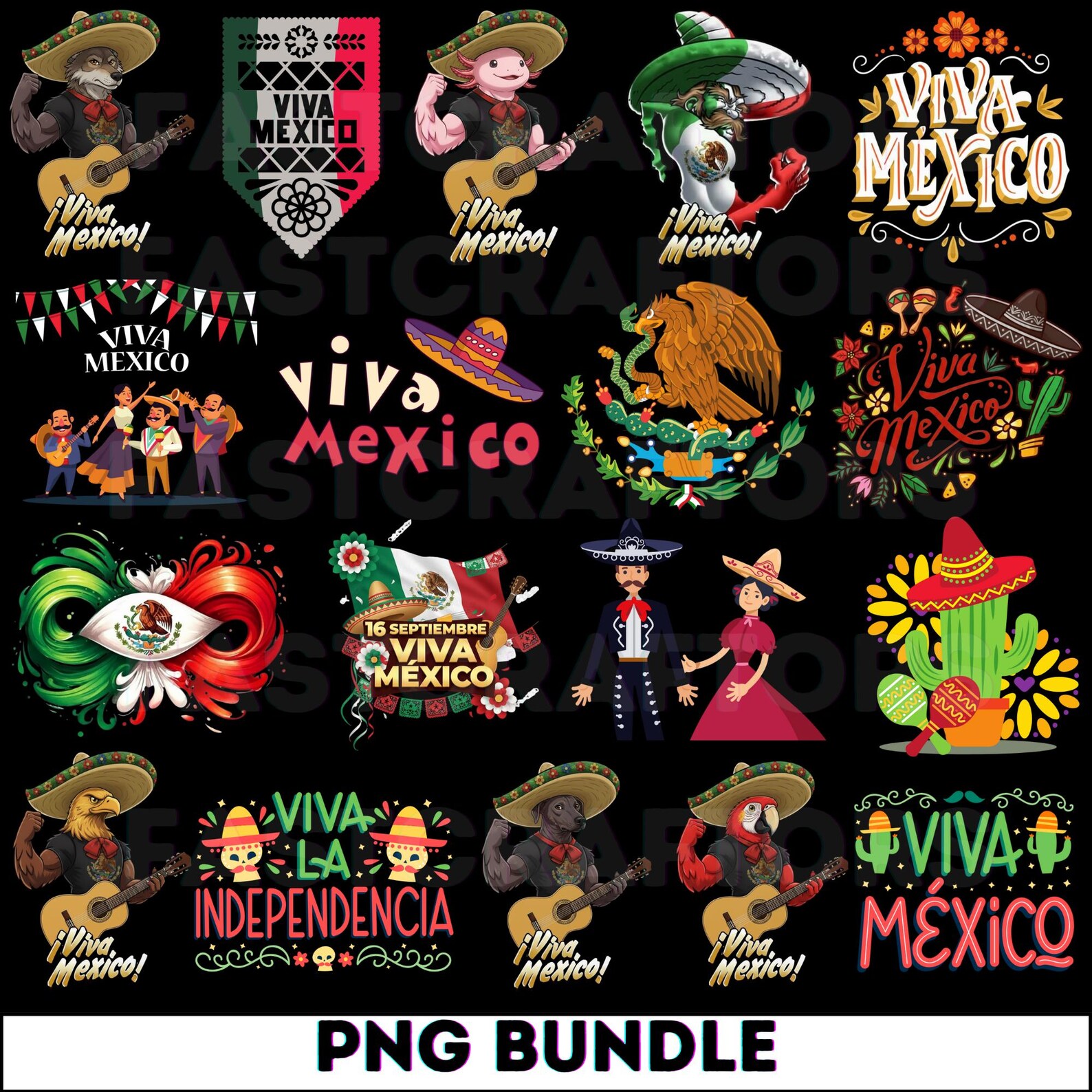 100 Viva Mexico Png Bundle, Mexican Independence Day, Clipart, Cinco De ...