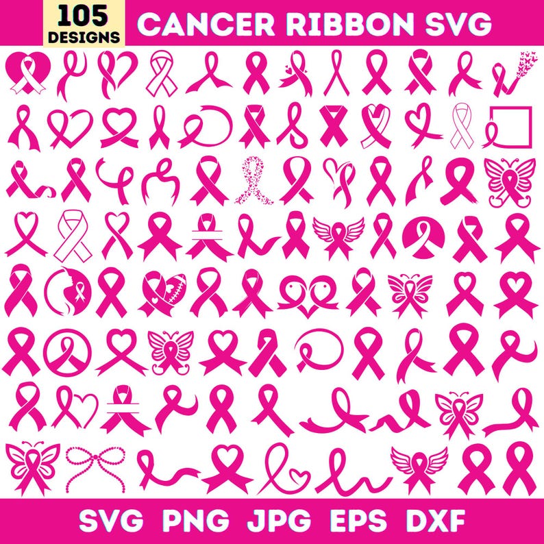 Awareness Ribbon Svg, Ribbon Vector, Cancer Awareness Ribbon Png, Pink ...