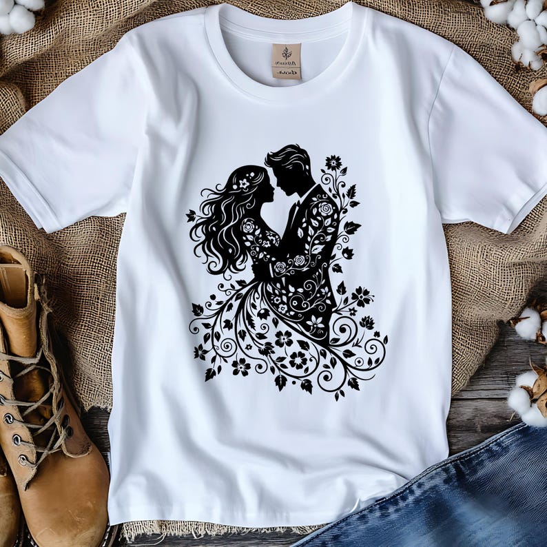 Wedding Couple SVG Bundle, Heart Silhouette SVG, Bride and Groom SVG ...
