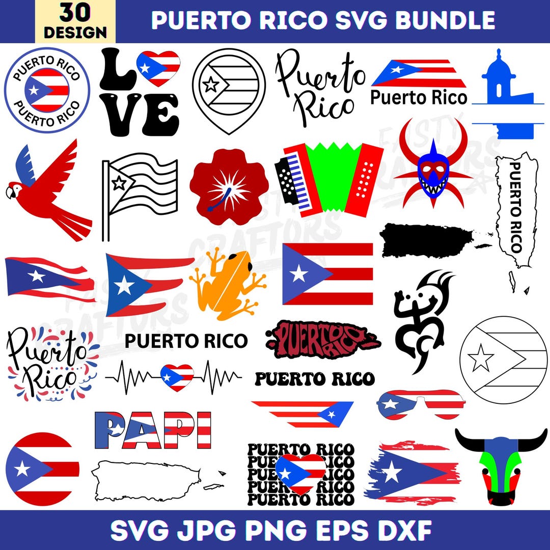 Puerto Rico Svg Bundle, Puerto Rico Svg, Puerto Rico Flag, Puerto Rico ...