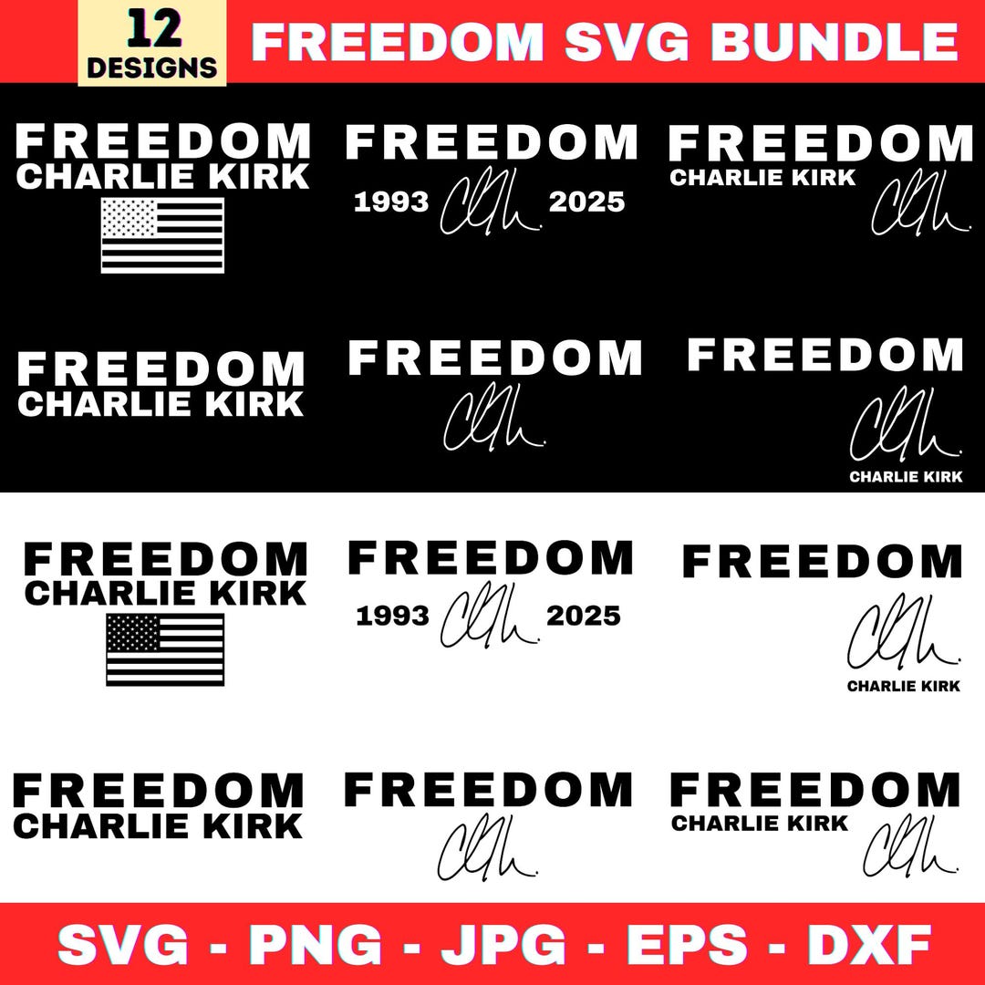 Freedom Shirt Design With Signatures Svg Png Bundle,charlie Kirk ...
