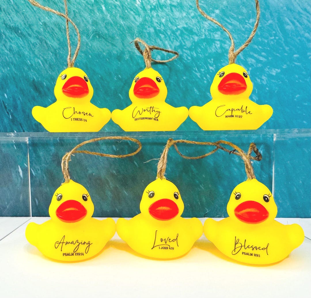 Bible Verse Rubber Ducks With Tag, Religious Ornament, Get Well Gift ...