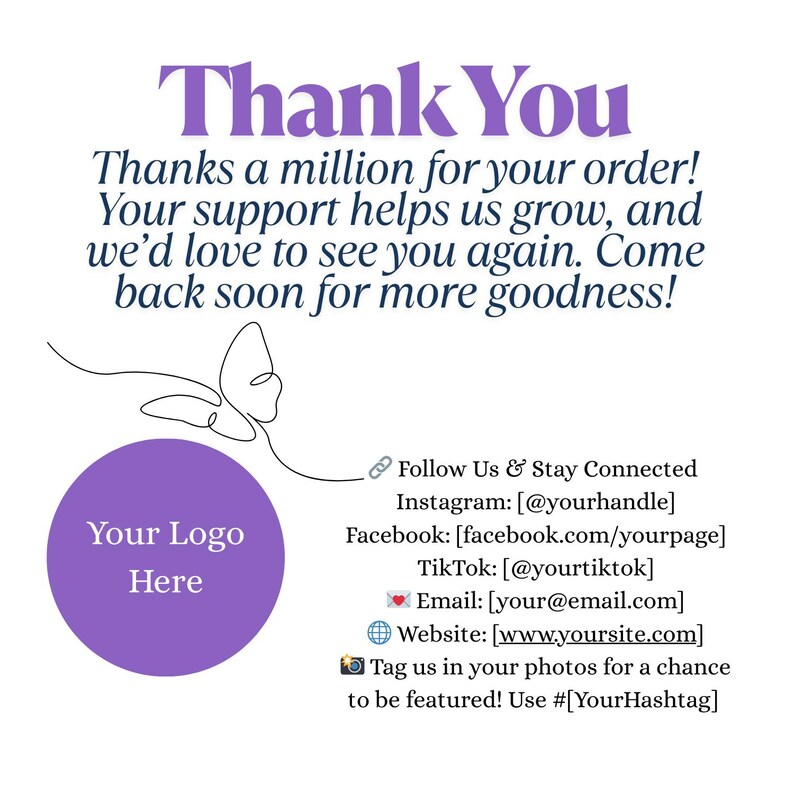 Thank You & Review Request Cards for Small Business | Printable ...